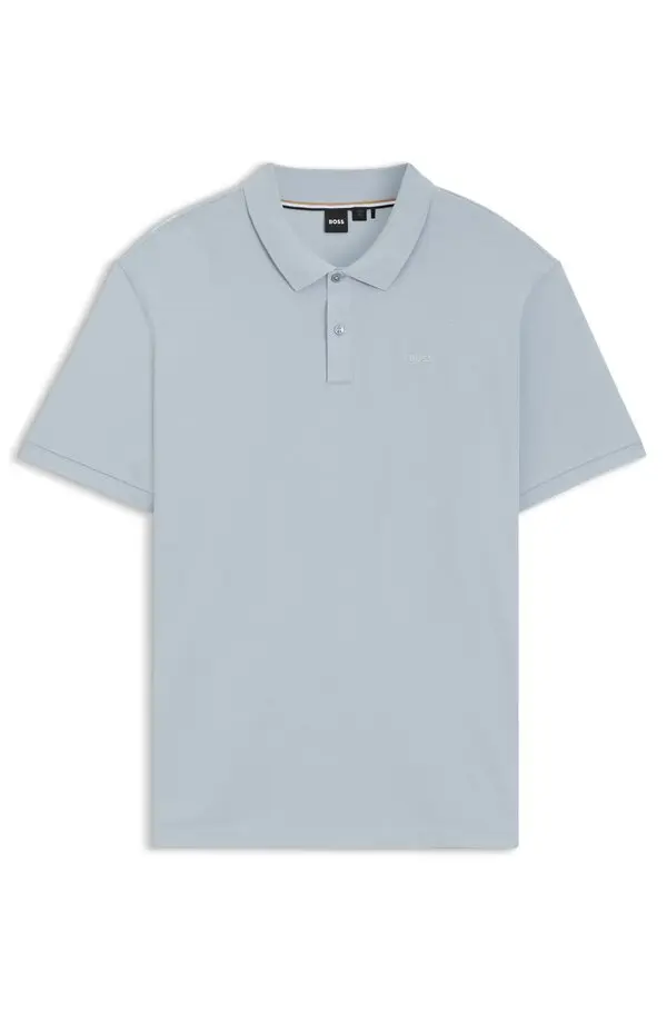 BOSS Pallas Polo Shirt In Cotton Piqu - Light Blue