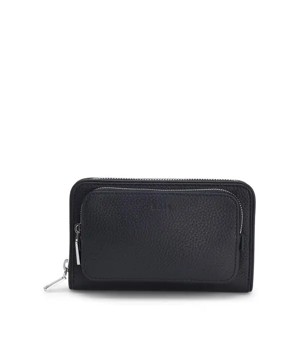 BOSS Italian Leather Crossbody Bag With Embossed Logo - Dark Blue