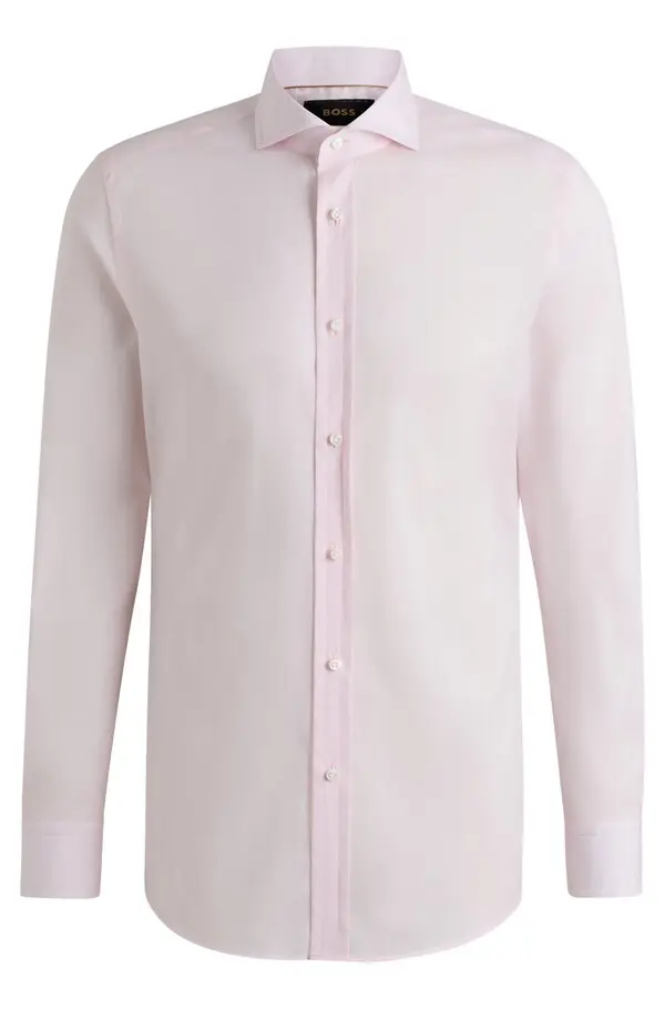 BOSS Slim-fit Shirt In Italian-made Cotton - Dark Pink