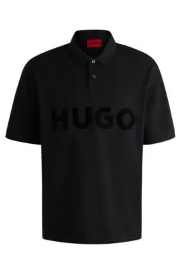 Hugo Oversize-fit Polo Shirt In Cotton With Tonal Logo