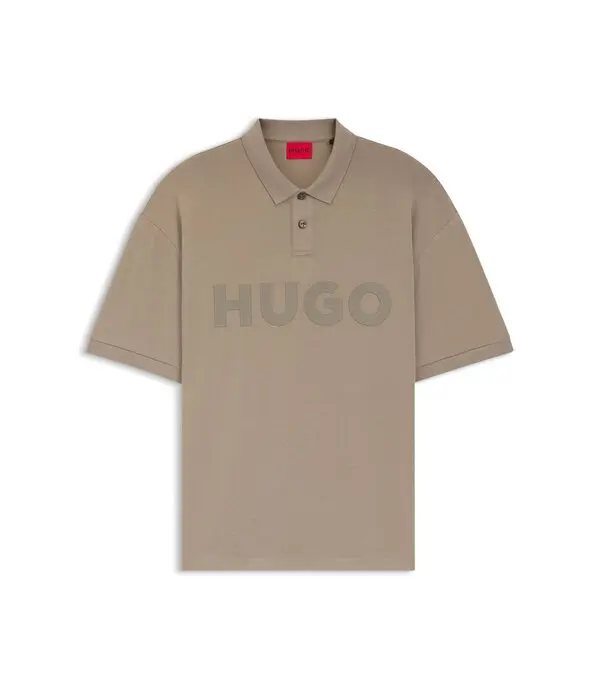 Hugo Oversize-fit Polo Shirt In Cotton With Tonal Logo