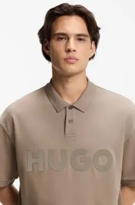 Hugo Oversize-fit Polo Shirt In Cotton With Tonal Logo