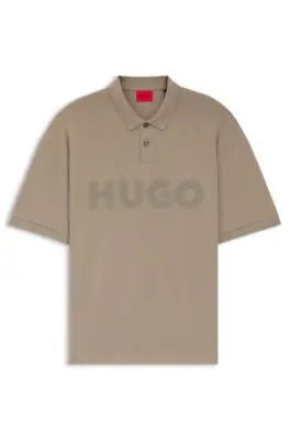 Hugo Oversize-fit Polo Shirt In Cotton With Tonal Logo