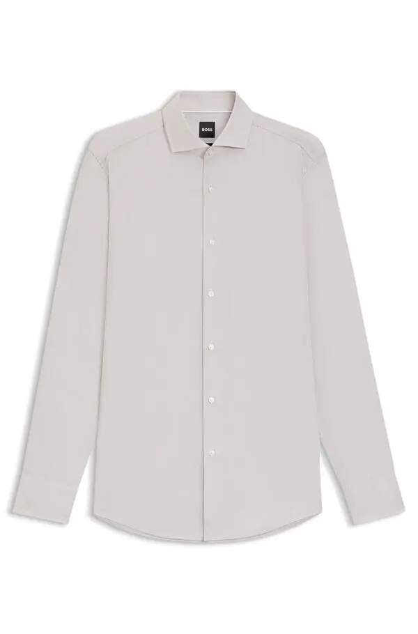 BOSS Slim-fit Shirt In A Structured Cotton Blend - Light Beige