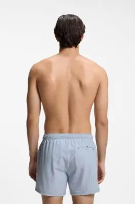 BOSS Striped Seersucker Swim Shorts