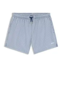 BOSS Striped Seersucker Swim Shorts