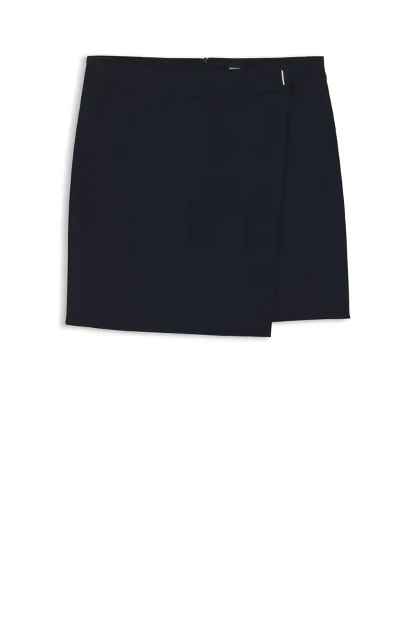 BOSS Crepe Mini Wrap Skirt - Dark Blue