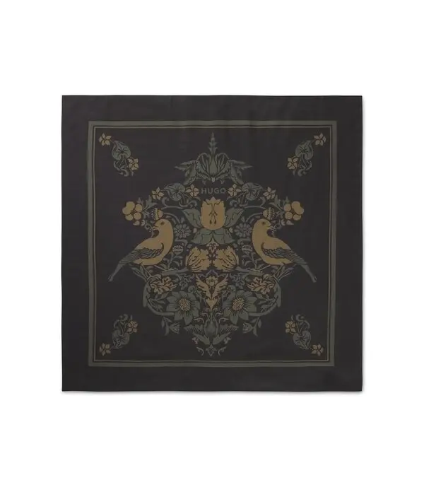 Hugo Printed Bandana With Logo - Dark Green