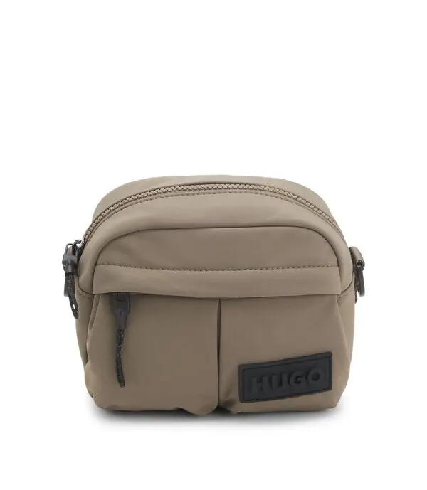 Hugo Crossbody Bag With 3d Rubber Logo - Grey
