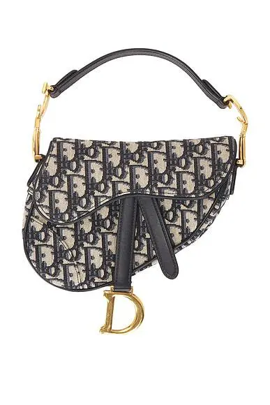 Dior Trotter Oblique Saddle Bag - Navy