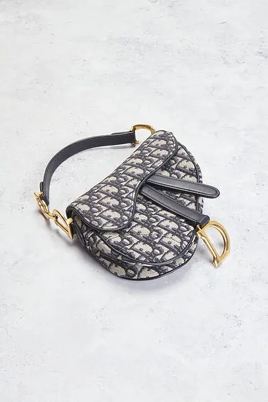 Dior Trotter Oblique Saddle Bag - Navy