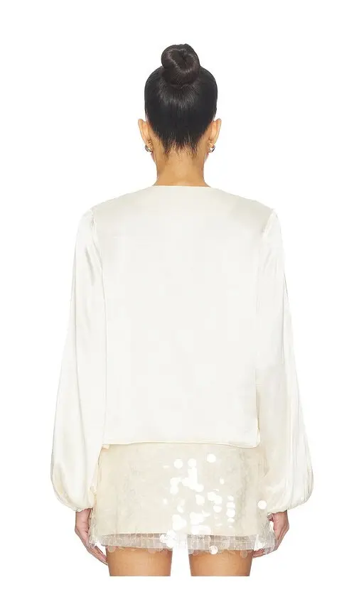 SNDYS. Lucille Tie Front Long Sleeve Top
