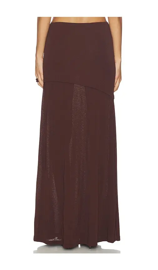 SNDYS. Kalea Twist Maxi Skirt - Chocolate
