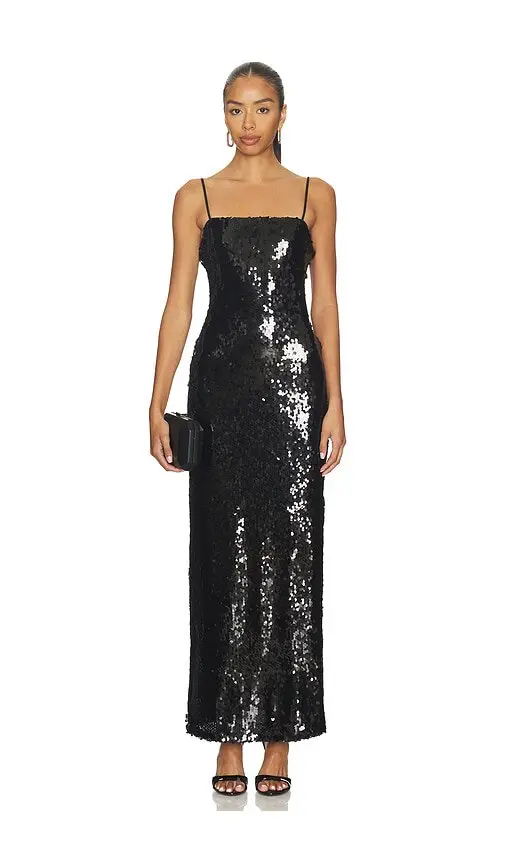 SNDYS. Sequin Maxi Dress With Adjustable Straps