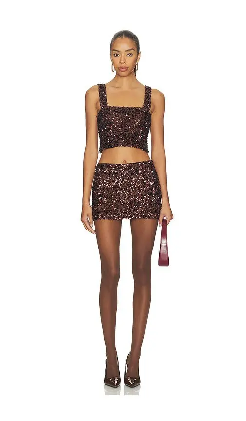 SNDYS Asher Sequin Crop Top