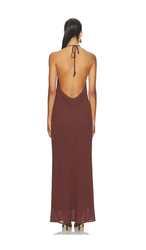 Buy SNDYS Nadene Diamante Halter Maxi Dress - Merlot At 60% Off |  Editorialist