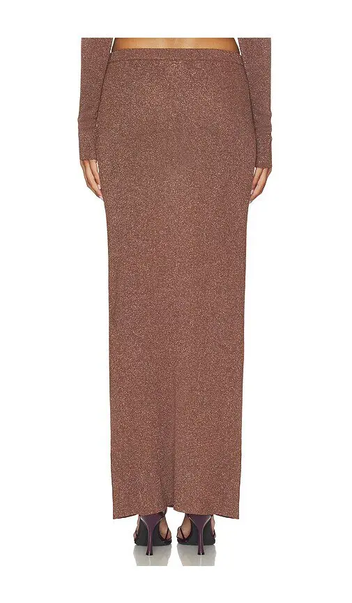SNDYS. Rumer Knit Maxi Skirt - Chocolate