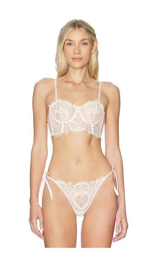 Free People X Intimately Sweet Love Balconette Bra In Ivory - Tea
