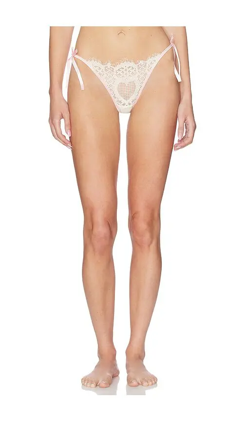 Free People X Intimately Sweet Love Thong In Ivory - Tea