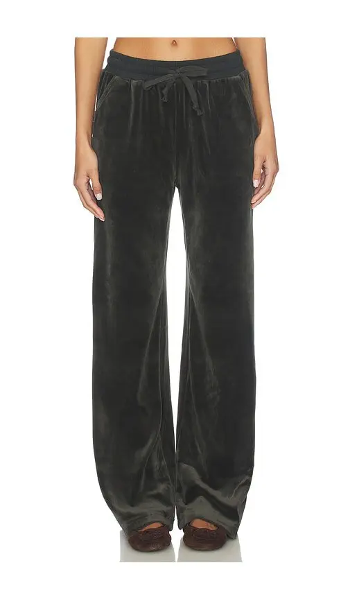 BOBI Ribbed Velour Wide-leg Pants