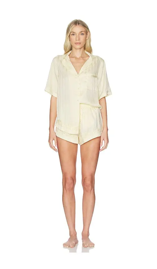 Free People X Sugar Rush Pj Set In Cream - Moonlight