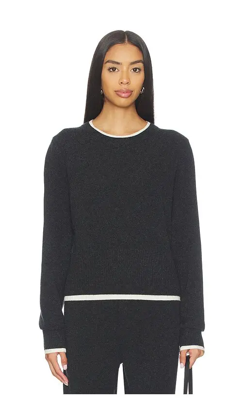 ARTLESS FOREVER Tove Layered Cashmere Crewneck - Charcoal