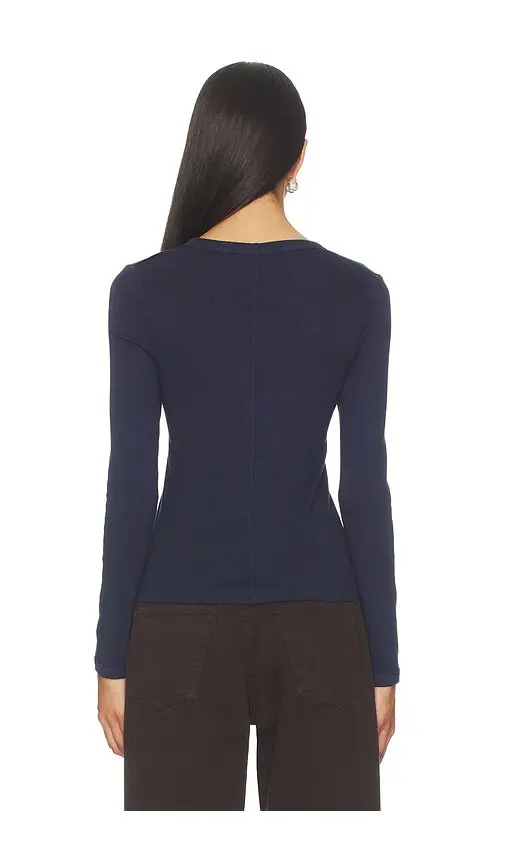 Enza Costa Supima Classic Long Sleeve Tee - Midnight Blue