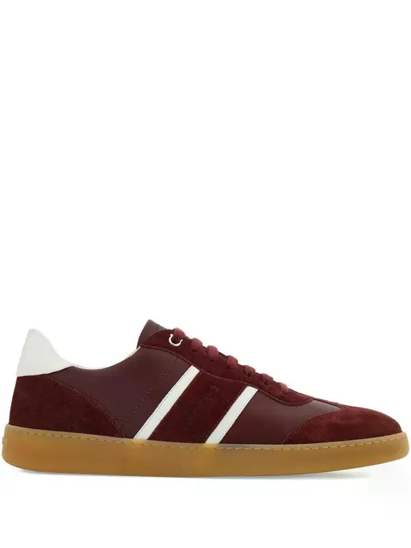 FERRAGAMO Suede Panel Sneakers - Red