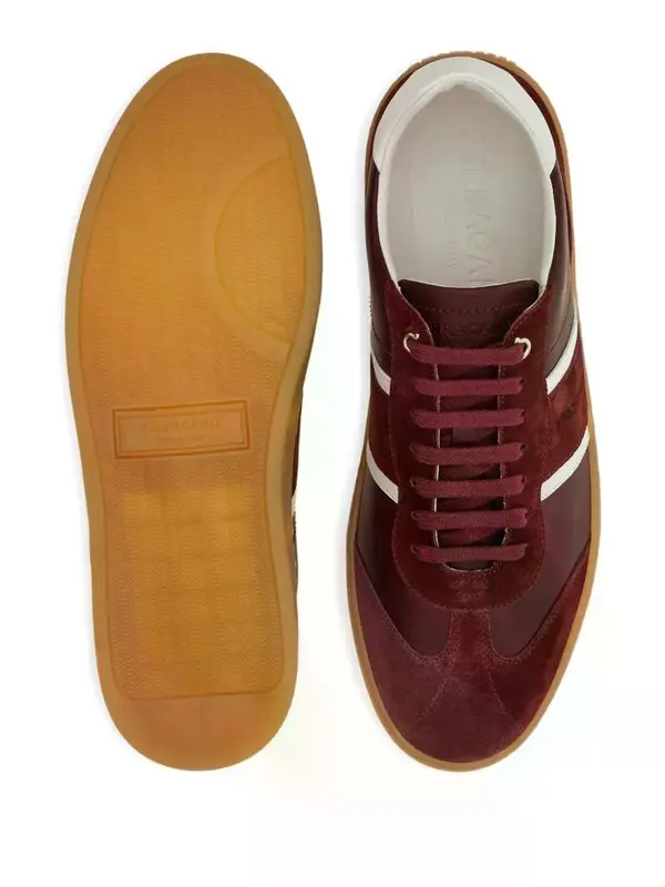 FERRAGAMO Suede Panel Sneakers - Red