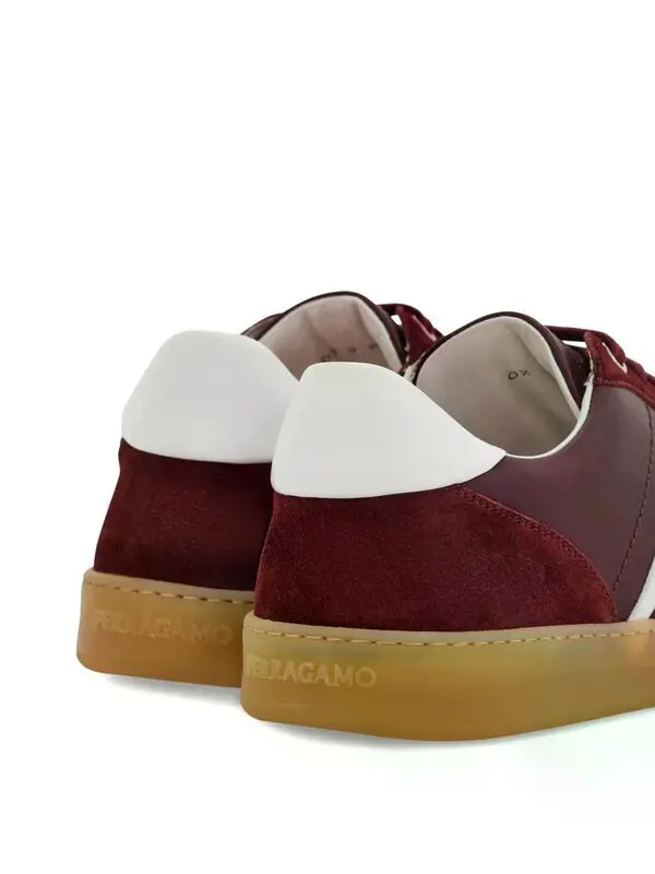 FERRAGAMO Suede Panel Sneakers - Red