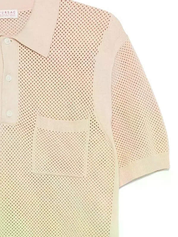 FURSAC Pocket Openwork Polo Shirt