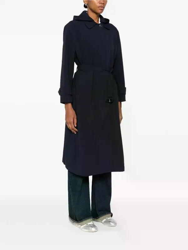 Maje Embossed Logo Trench Coat - Blue