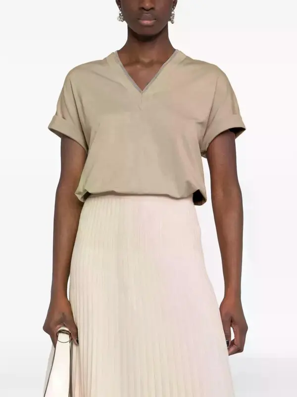 Brunello Cucinelli V-neck Stretch-cotton T-shirt