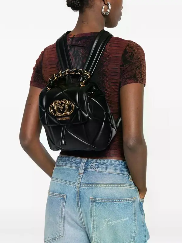 Moschino Quilted Logo Backpack
