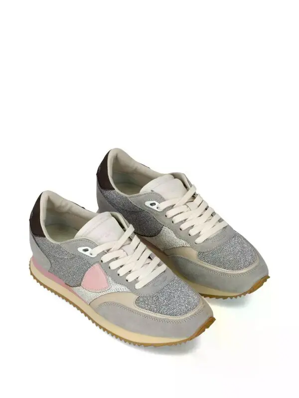 Philippe Model Glitter Panelled Trainers - Grey