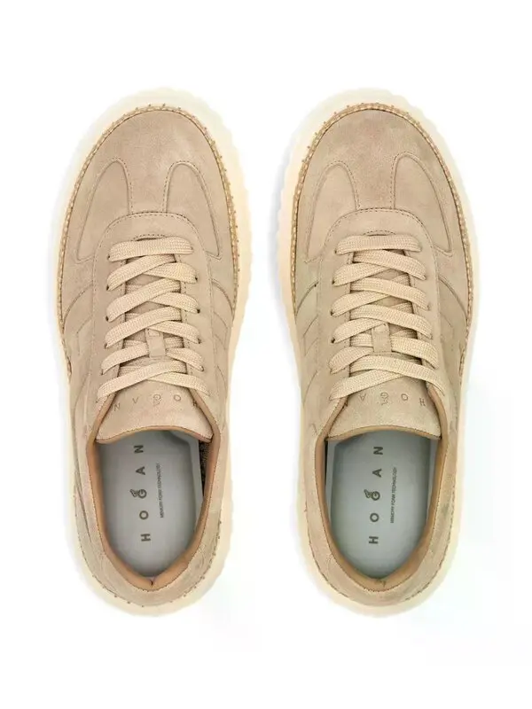 Hogan H-stripes Suede Platform Sneakers - Neutrals