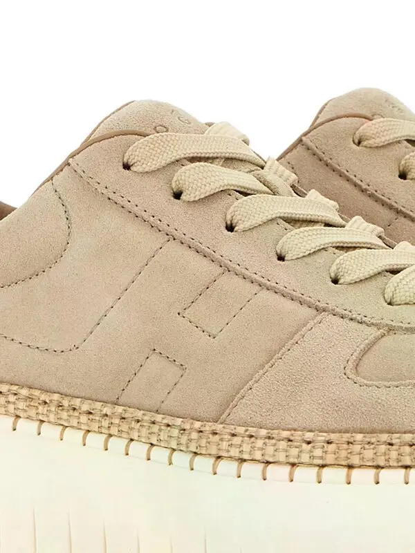 Hogan H-stripes Suede Platform Sneakers - Neutrals