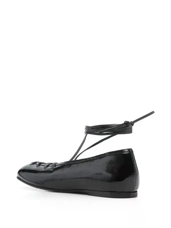 ALOHAS Bumi Lace-up Ballet Flats - Black