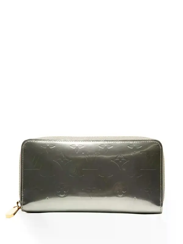 LOUIS VUITTON 2017 Monogram Vernis Zippy Wallet Long Wallets - Silver