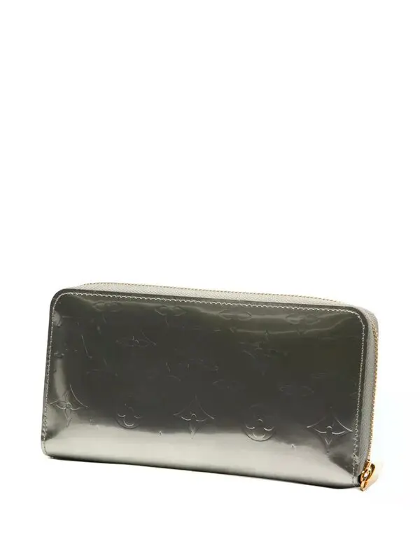 LOUIS VUITTON 2017 Monogram Vernis Zippy Wallet Long Wallets - Silver