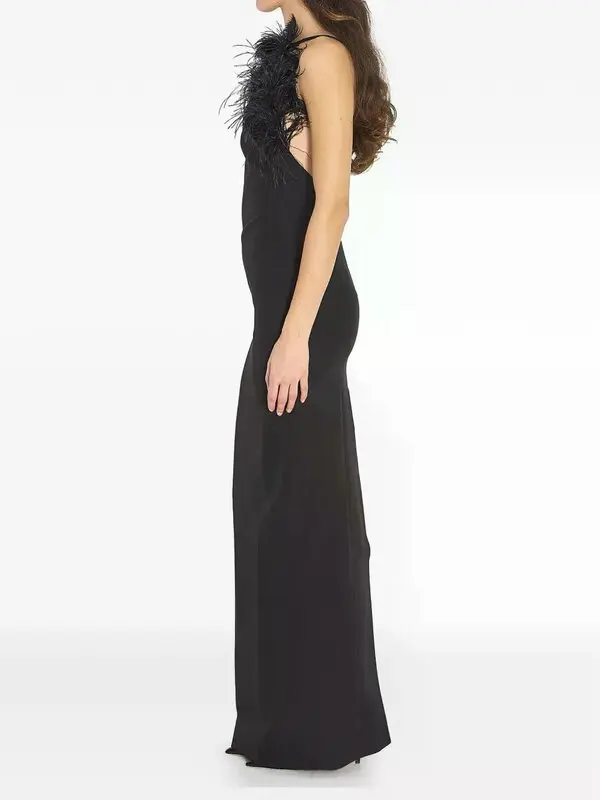 Attico Feather Strap Maxi Dress