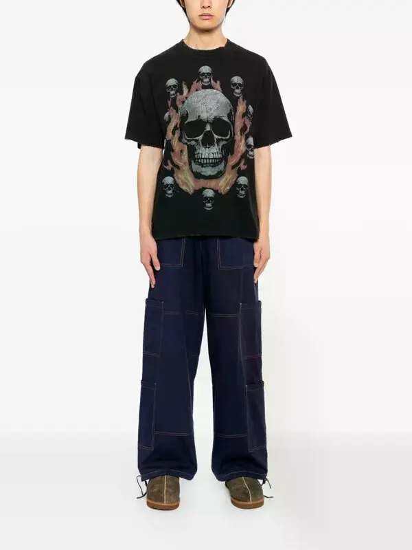 WARMAN Skull Printed T-shirt