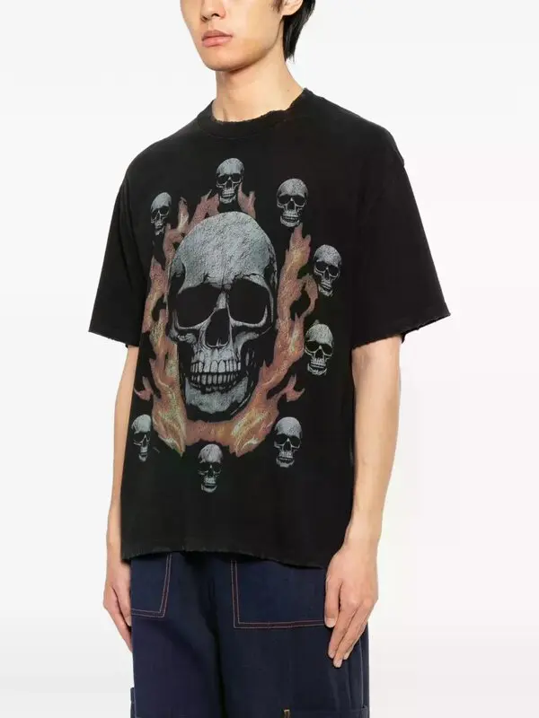 WARMAN Skull Printed T-shirt