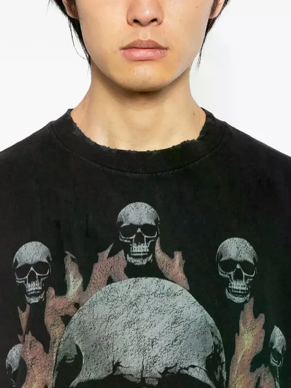 WARMAN Skull Printed T-shirt