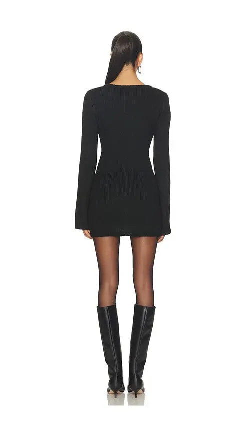 SNDYS. August Fluffy Mini Dress - Black