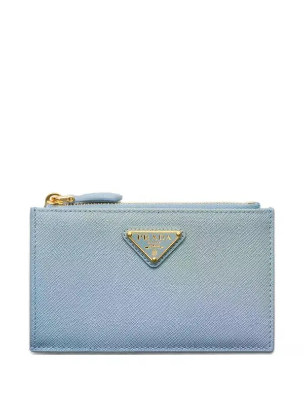 Prada Leather Card Holder - Blue