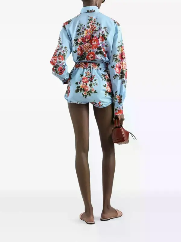 Dolce & Gabbana Floral Tie Blouse - Blue