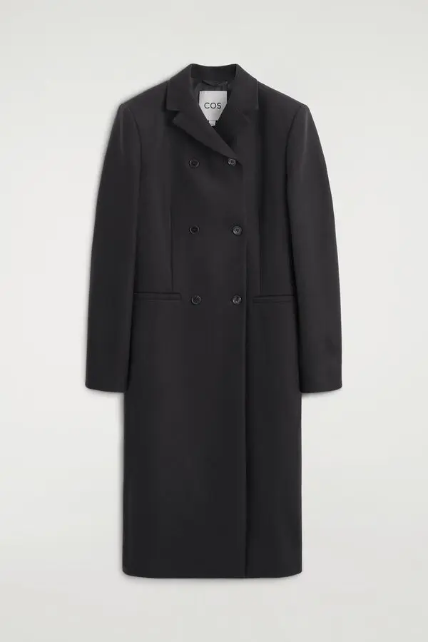 Cos Tailored Wool-twill Long Coat - Navy