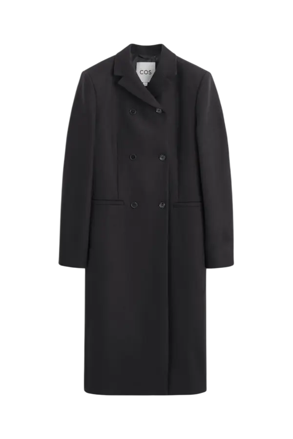 Cos Tailored Wool-twill Long Coat - Navy