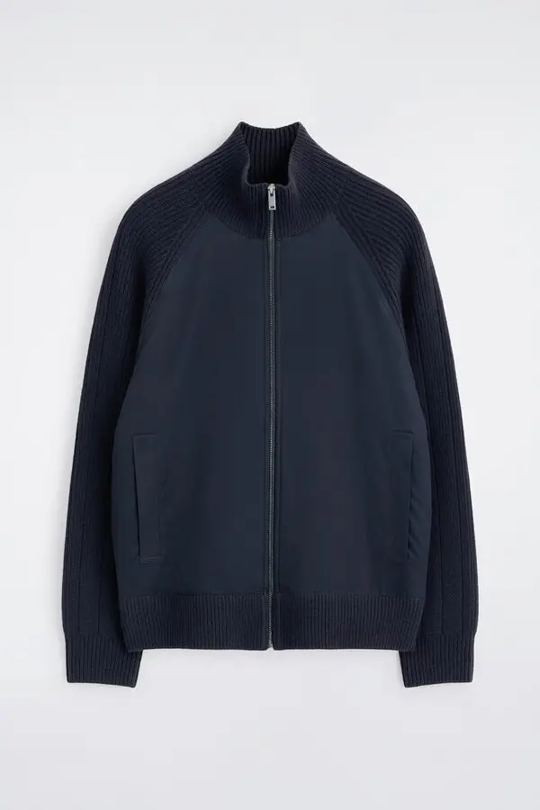 Cos Cotton-paneled Merino Track Jacket